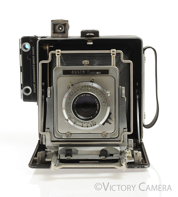 Busch Pressman Model D 4x5 Camera w/ Kodak Ektar 127mm f4.7 Lens [GOOD