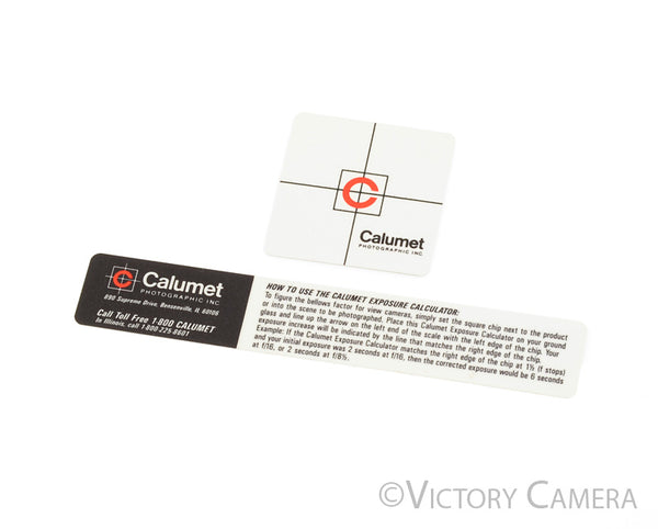 Calumet 4x5 View Camera Bellows Exposure Calculator [MINT-]