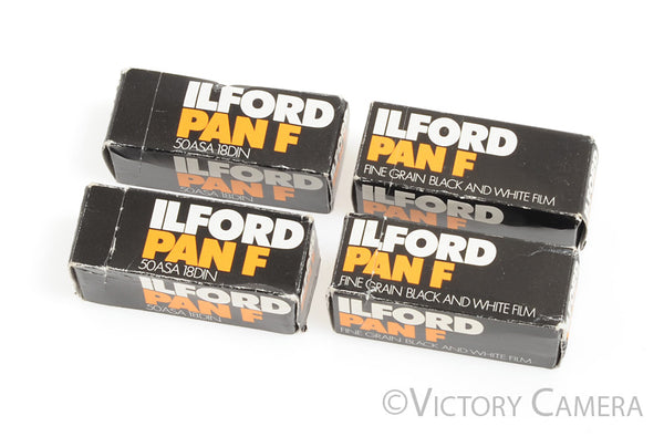 4x Ilford Pan F ASA 50 120 Medium Format Film -Cold Stored, Exp. 1985-