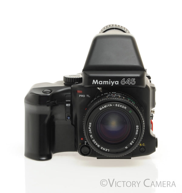 Mamiya 645 Pro TL Camera w/ 80mm Lens, Metered Prism, Power Winder [EX