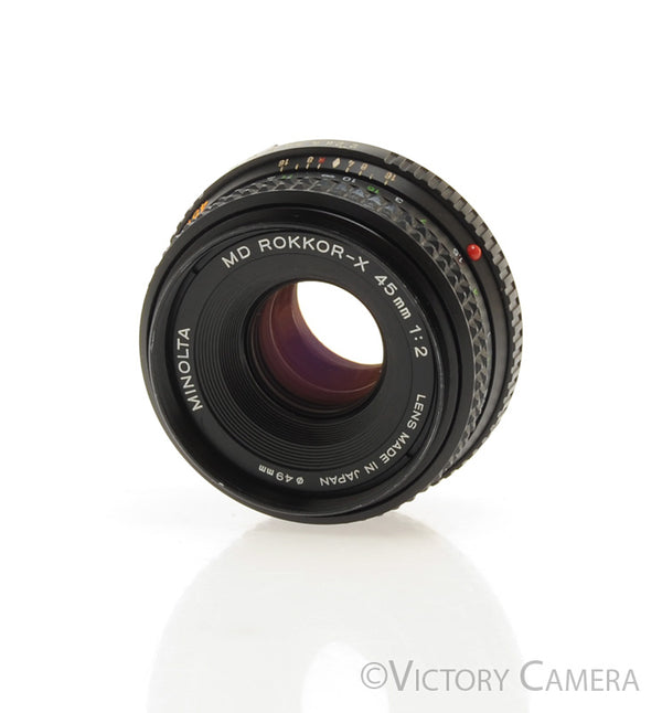 Minolta MD Rokkor-X 45mm f2 Manual Focus Pancake Prime Lens [EXC]