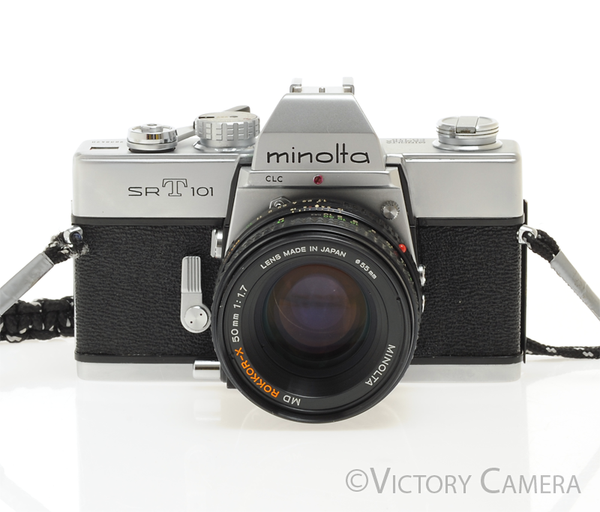 Minolta SRT101 SRT 101 Chrome 35mm Camera with 50mm F1.7 Lens -New Sea