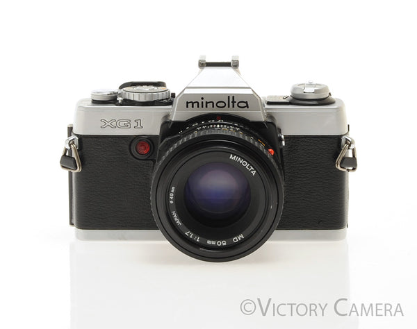Minolta XG1 Chrome 35mm Camera w/ MD 50mm f1.7 Lens [EXC+]