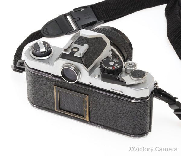 Nikon FM Chrome 35mm Film Camera w/ 50mm f2 AI Lens [EXC]