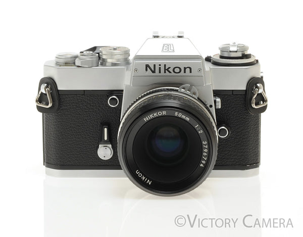 Nikon Nikkormat EL2 EL 2 Chrome Camera w/ 50mm f2 AI Lens -New Seals-