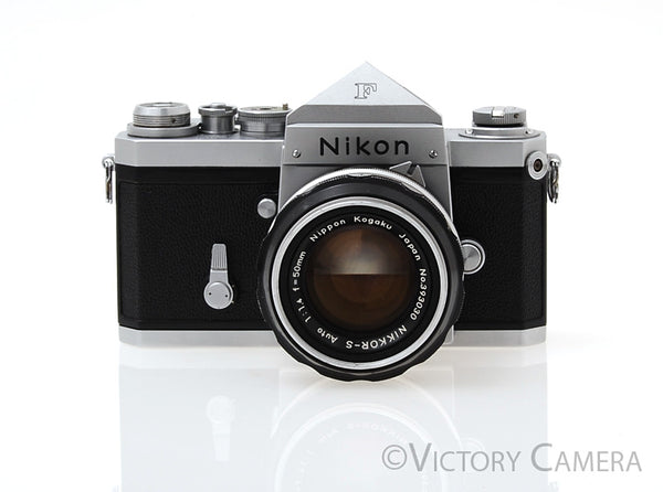 Nikon F Chrome 35mm Camera + 50mm f1.4 Lens Eye Level Finder [EXC]