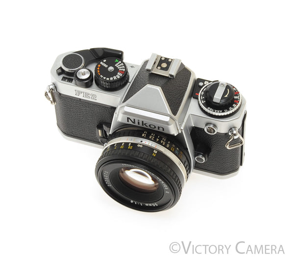 Nikon FE-2 FE2 Chrome 35mm Camera with 50mm f1.8 Lens [EXC+]