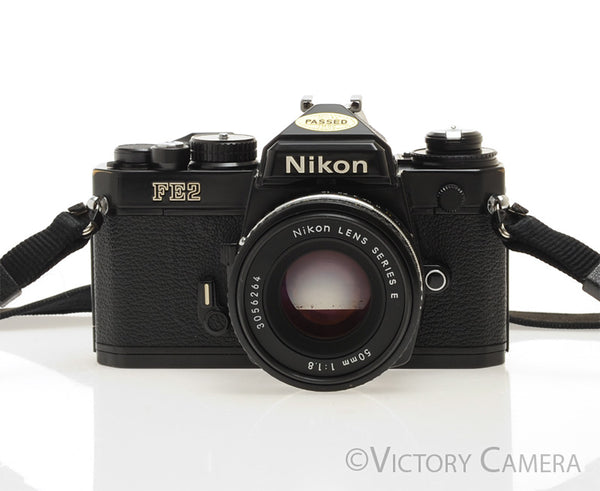 Nikon FE-2 FE2 Black 35mm Camera with 50mm f1.8 AI-s Lens [EXC]