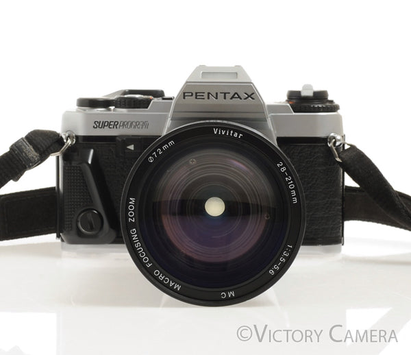 Pentax Super Program 35mm Film Camera w/ 28-210mm Zoom Lens -New Seals
